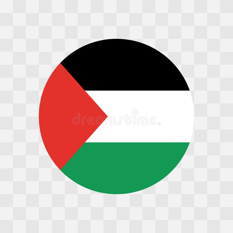 Circle Vector Flag of Palestine Stock Vector - Illustration of ramallah ...