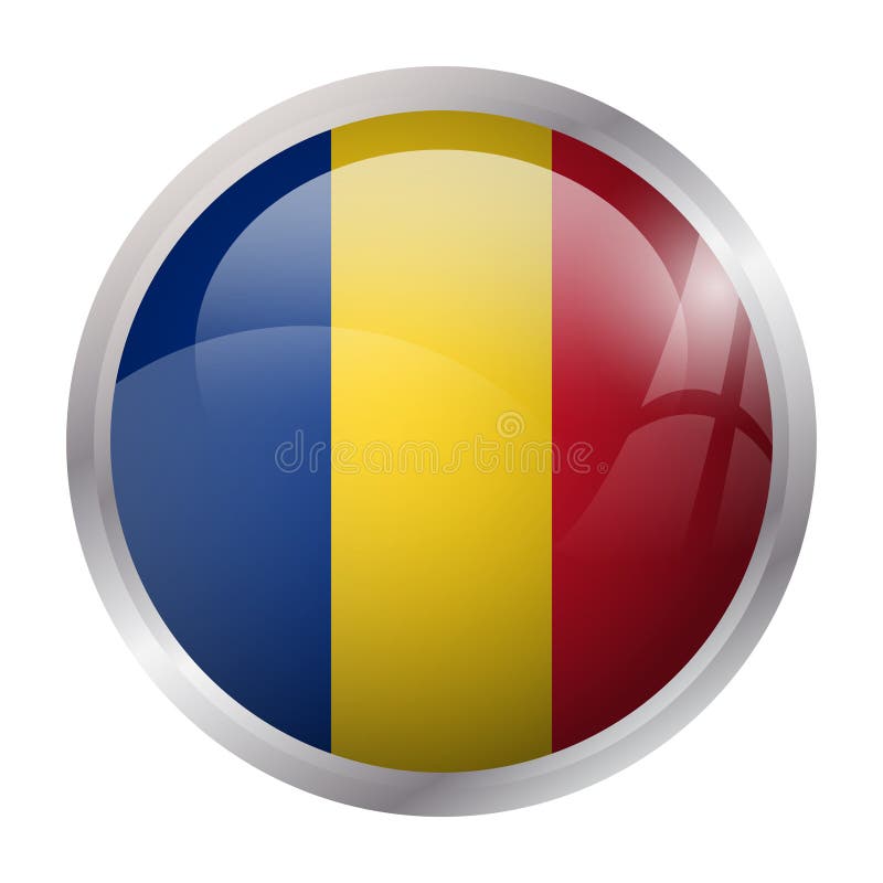 Circle Vector Flag of Romania Stock Vector - Illustration of state ...