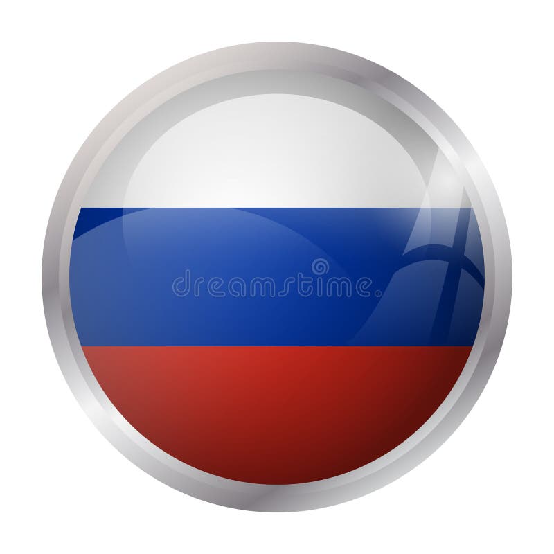 Circle Vector Flag of Russia Stock Vector - Illustration of rounded ...