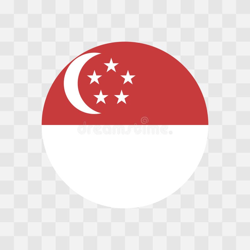 Circle Vector Flag of Singapore Stock Vector - Illustration of icon ...