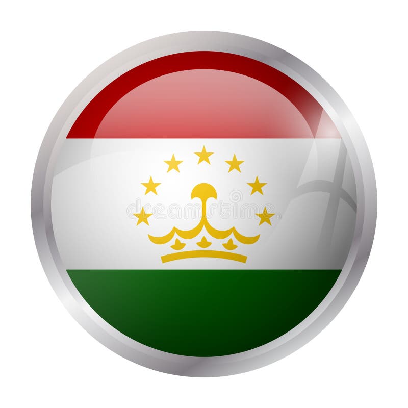 Circle Vector Flag of Tajikistan Stock Vector - Illustration of symbol ...