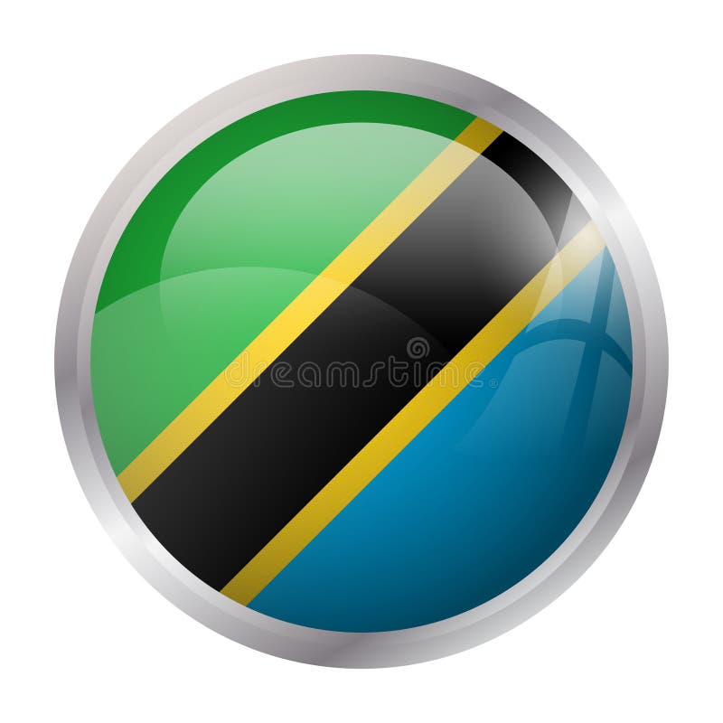 Circle Vector Flag of Tanzania Stock Vector - Illustration of round ...
