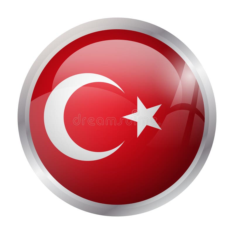 Circle Vector Flag of Turkey Stock Vector - Illustration of asia ...