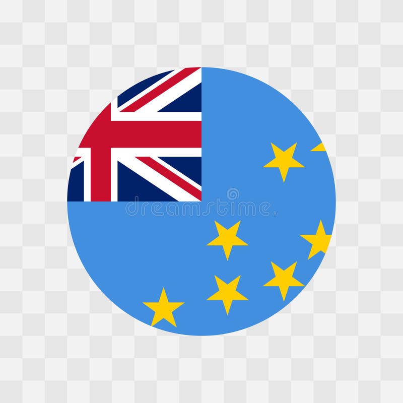 Circle Vector Flag of Tuvalu Stock Vector - Illustration of ensign ...