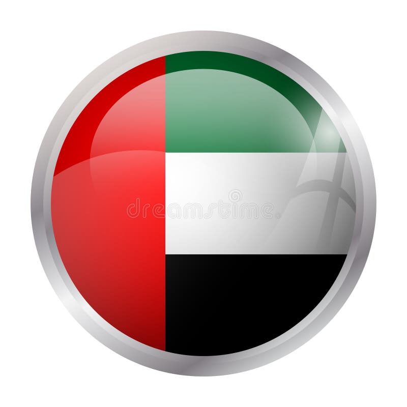 Circle Vector Flag of United Arab Emirates Stock Vector - Illustration ...