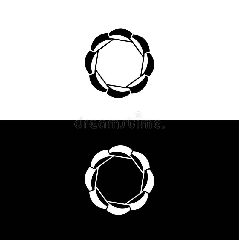 Circle Vector Logo Illustration Design .Black and White Circle Logo ...