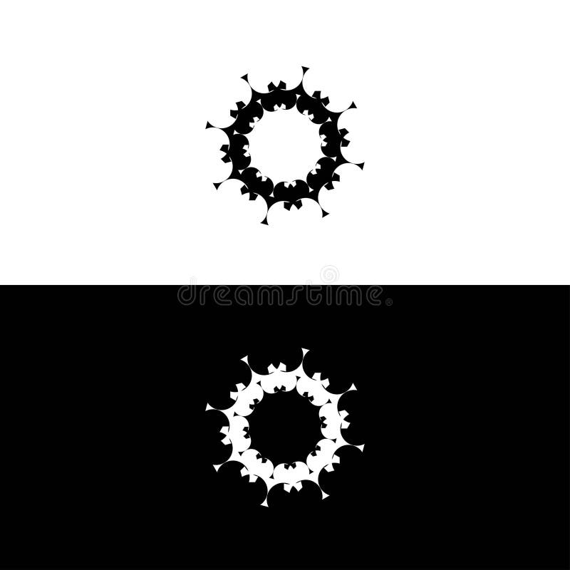 Circle Vector Logo Template Design. Black and White Circle Vector Logo ...