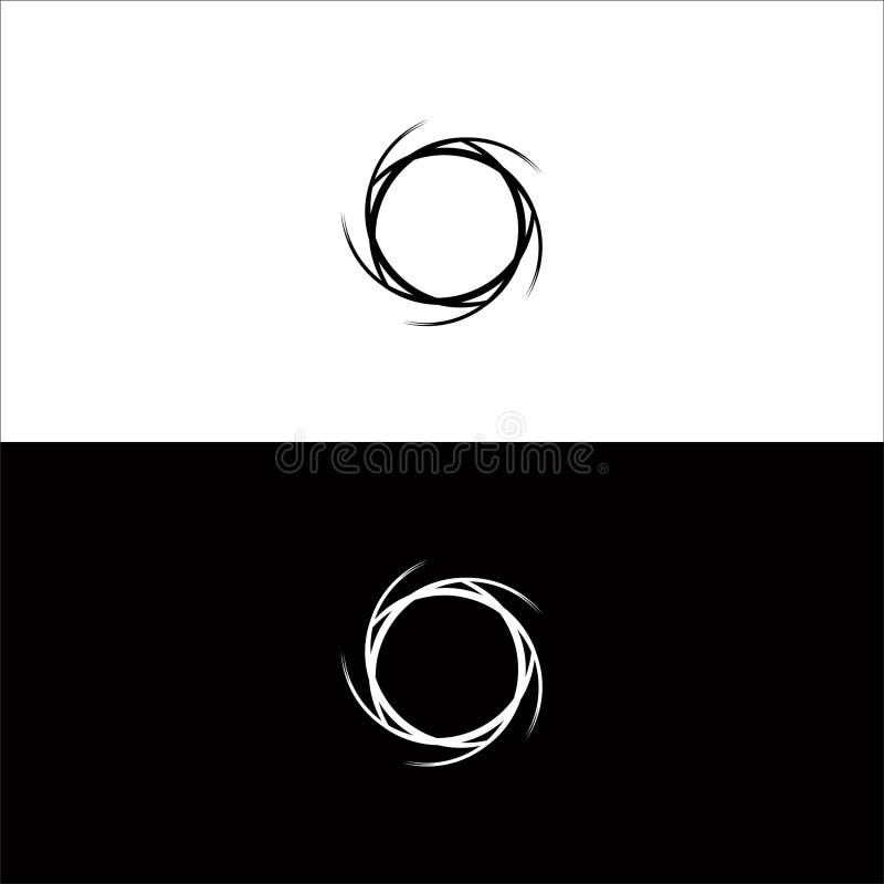 Circle Vector Logo Template Design . Black and White Circle Stock ...
