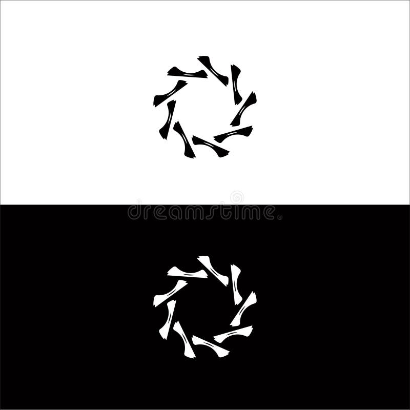 Circle Vector Logo Template Design . Black and White Circle Stock ...