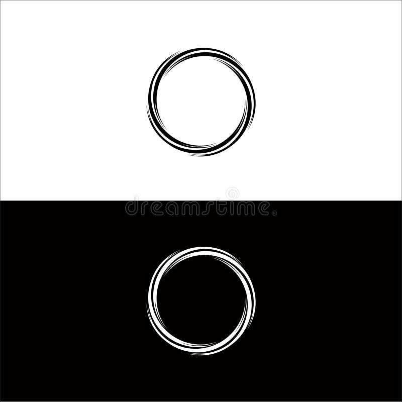Circle Vector Logo Template Design . Black and White Circle Stock ...