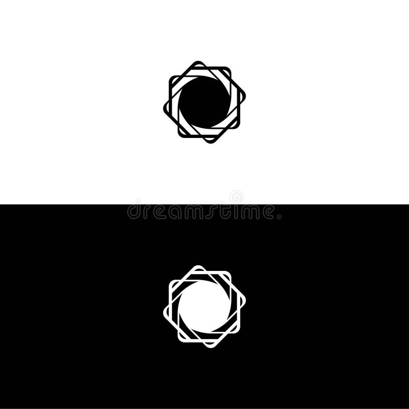 Black and White Circle Vector Logo Template Stock Vector - Illustration ...
