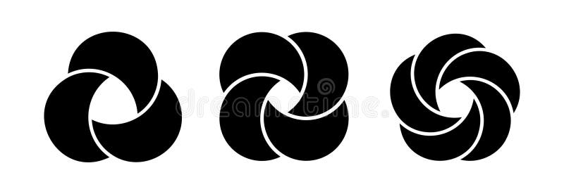 Circle Venn Diagram Infographic Icon Set. Graphic Chart. Three, Four ...