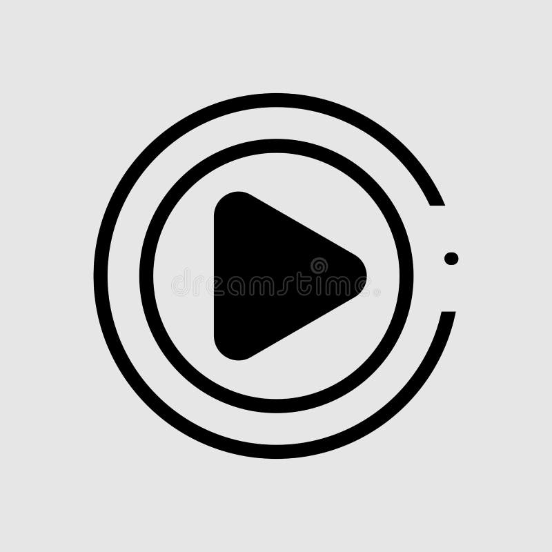 Circle Video Player Simple Icon Logo Stock Vector - Illustration of ...