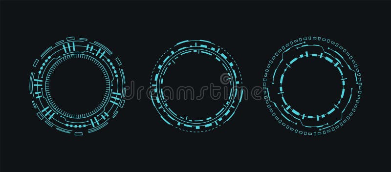Circle Virtual Reality Drone Robot Aim Interface. Stock Vector ...