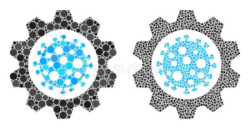 Circle Virus Gear Icon Collage Stock Vector - Illustration of vector ...