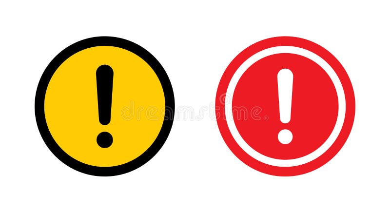 Circle Warning Sign Icon. Danger, Caution Symbol Stock Vector ...