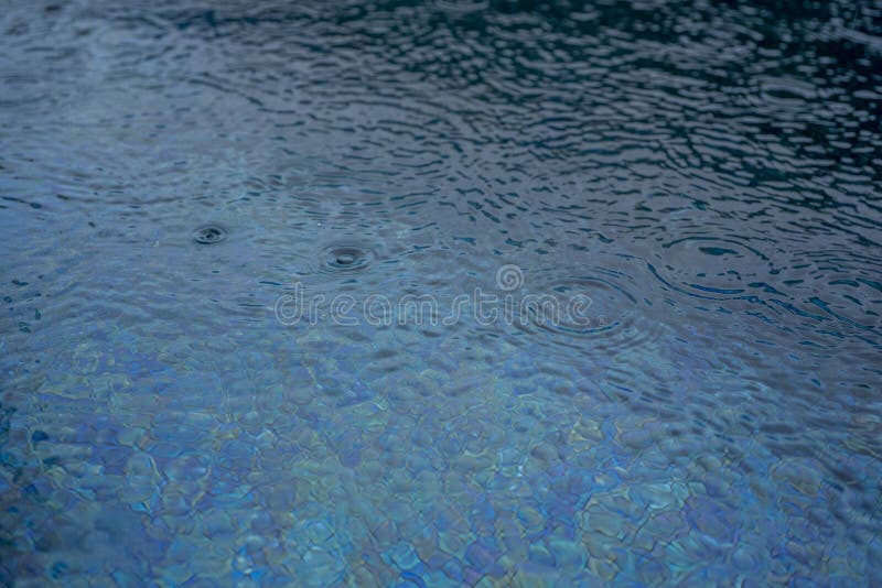 Circle Water Ripple Wave Surface Background. Rain Drop on Swimming Pool ...