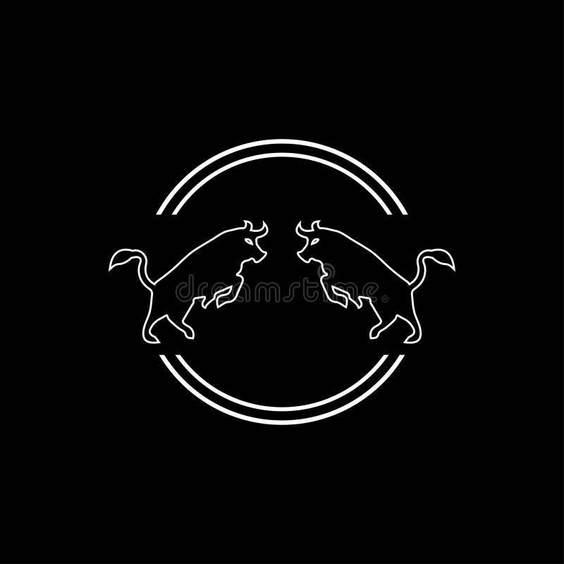 Circle White Bull Jump Logo Illustration Stock Vector - Illustration of ...