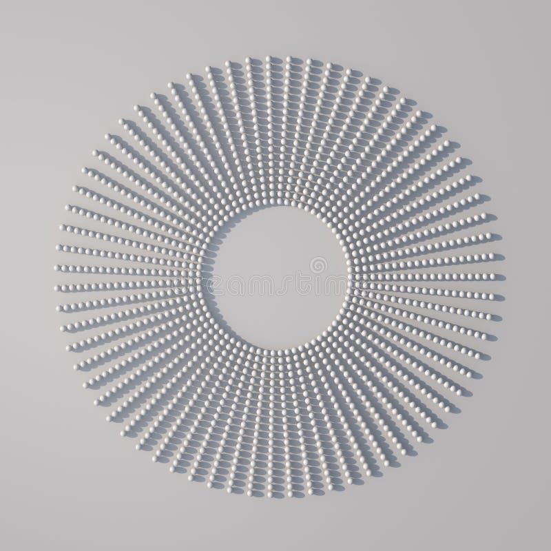 Circle with White Particles. Abstract Monochrome Illustration, 3d ...
