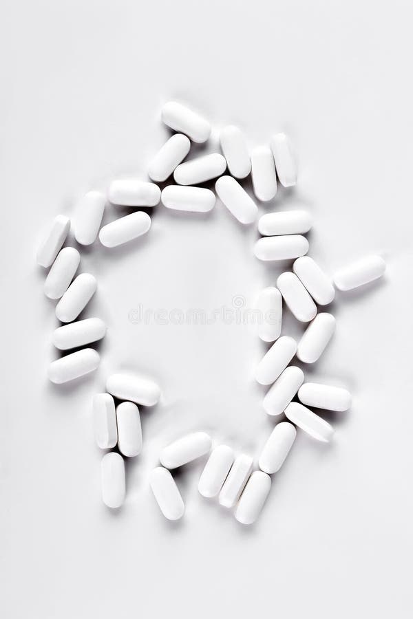 Circle from White Pills, Top View. Stock Photo - Image of addiction ...
