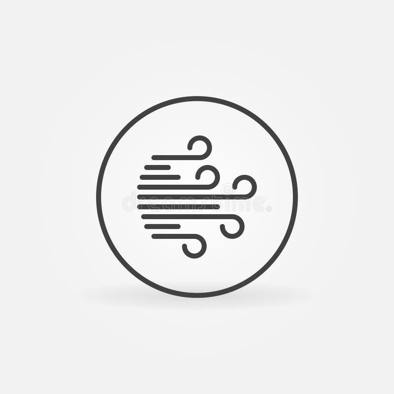 Circle with Wind Sign Vector Concept Line Icon Stock Vector ...
