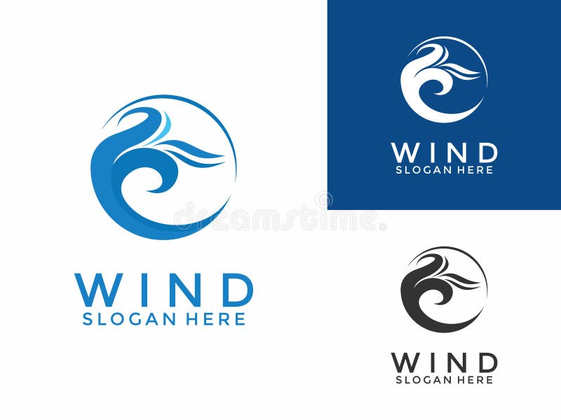 Circle Wind Symbol Logo Design. Abstract Wind Logo Vector Stock Vector ...