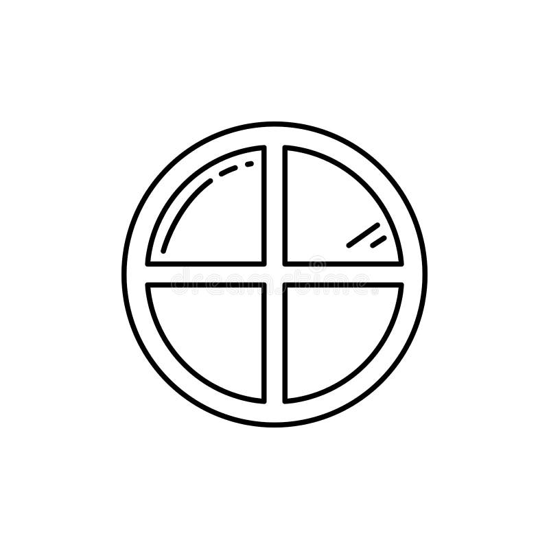 Circle Windows Icon, Linear Style. Vector Architecture Elements Stock ...