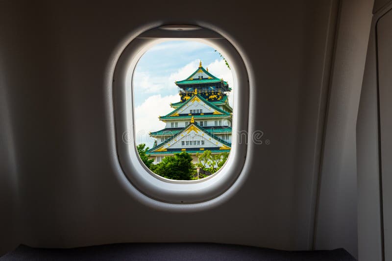 Circle Windows with Osaka Castle Stock Image - Image of honshu, forest ...