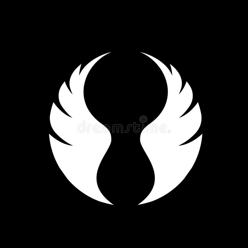 On the Circle Wings Logo Design Vector Icon Symbol Illustrations Stock ...