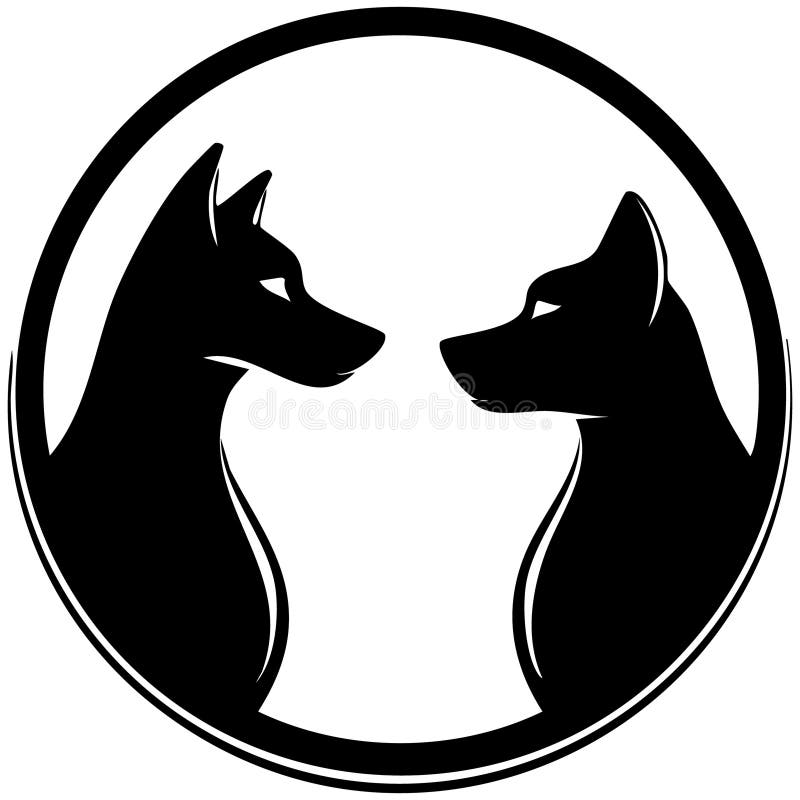 The Circle of Wolves: Harmony in Duality Stock Illustration ...