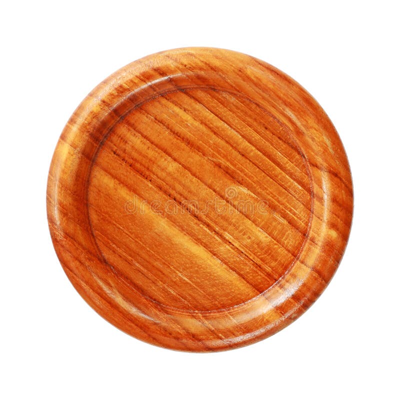 Circle Wooden Coaster Isolated on White Stock Image - Image of pattern ...
