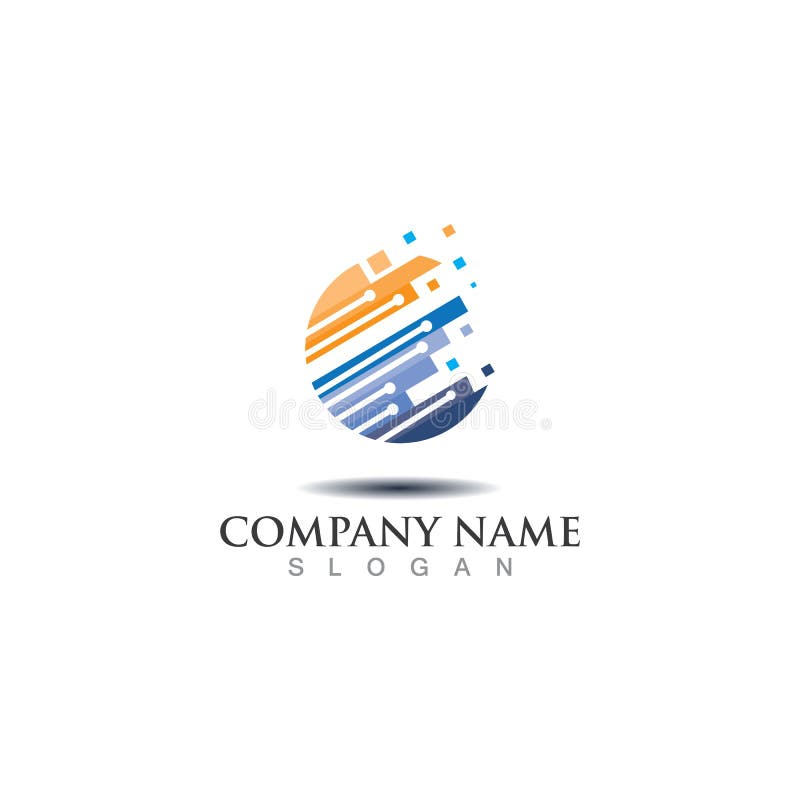 Circle World Digital Tech Logo Concept Design. Symbol Graphic Template ...