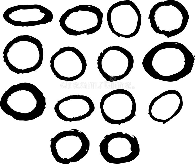 Circle Written with Rough Lines Stock Vector - Illustration of sign ...