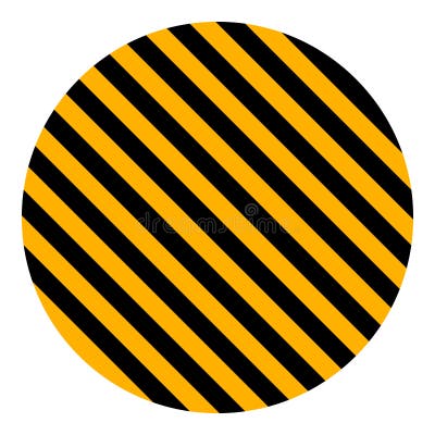 Circle Yellow and Black Diagonal Stripes, Vector Safety Stripe Warning ...