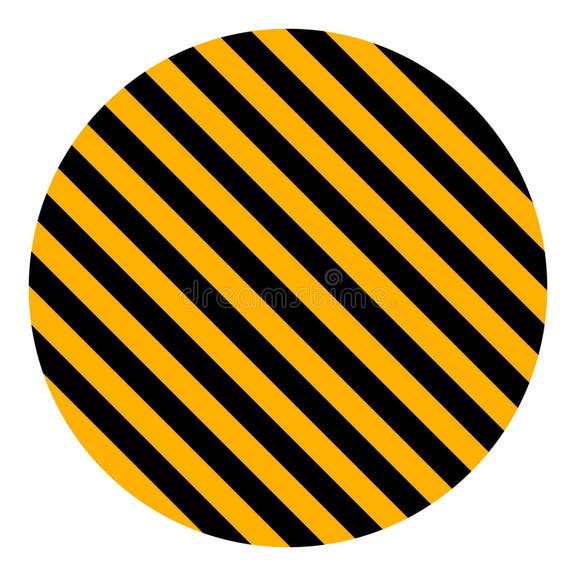Circle Yellow and Black Diagonal Stripes, Vector Safety Stripe Warning ...