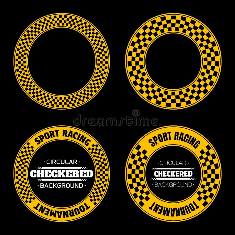 Circle Yellow Checkered Text Labels Stock Vector - Illustration of ...