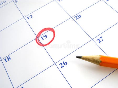 Circled Date on a Calendar. Stock Photo - Image of blue, marked: 7481708