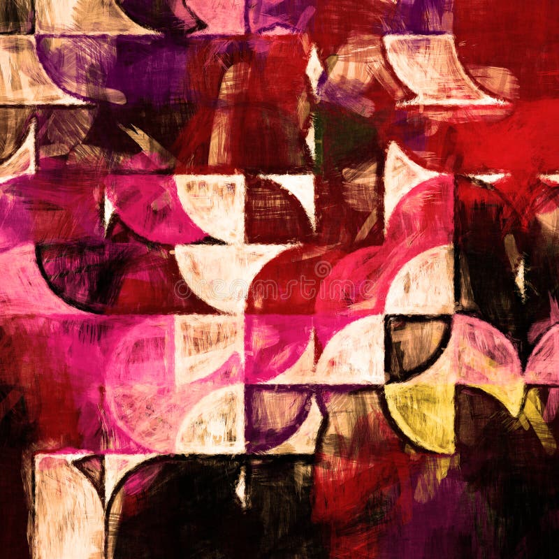 Bright Circle Painting Impressionism Stock Illustration - Illustration ...