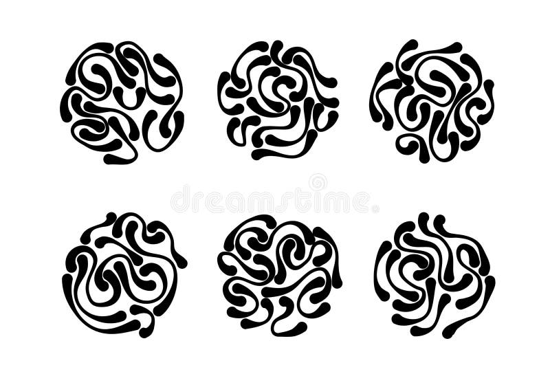 Circles with Abstract Stoke Lines. Vector Illustration Stock Vector ...