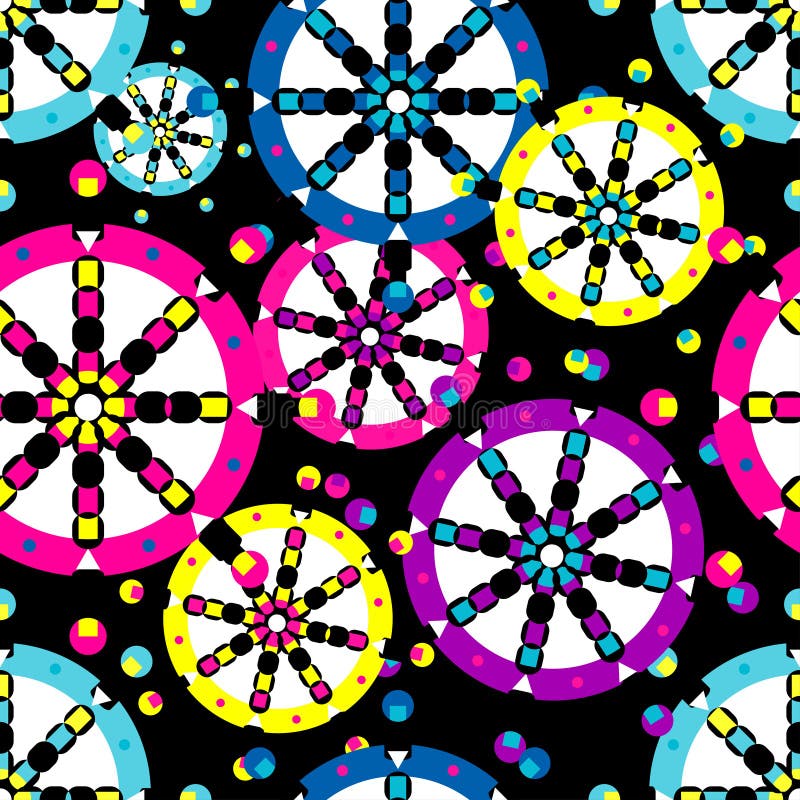 Circles Big and Small Geometric Seamless Pattern Stock Illustration ...