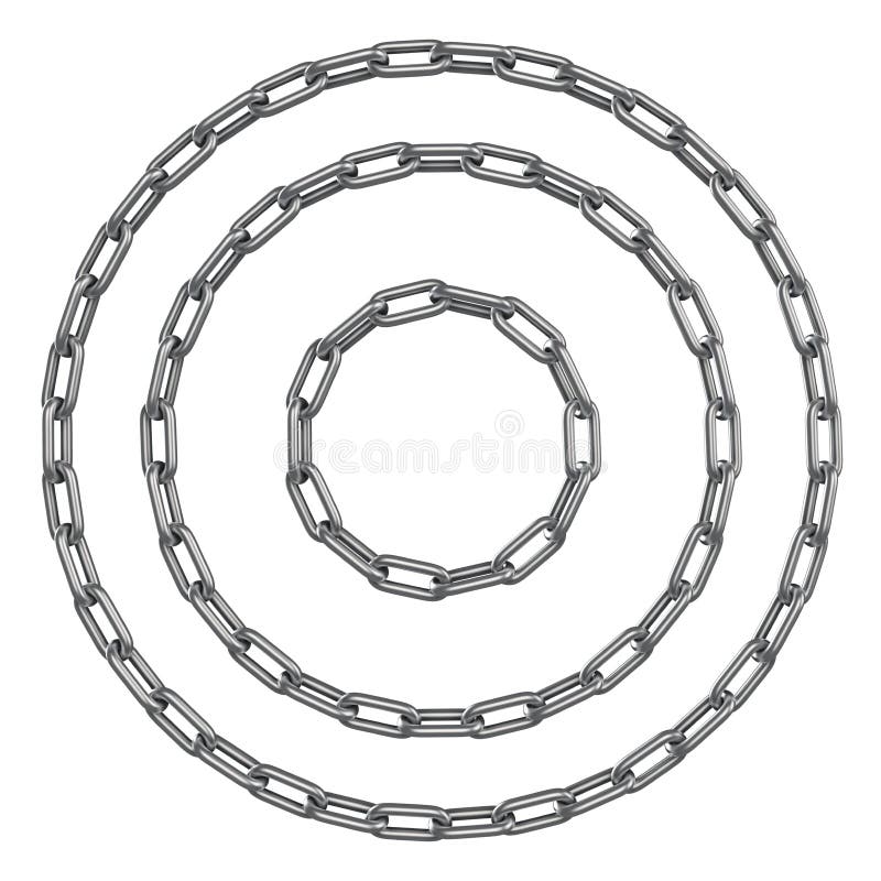 Chrome chain links circle stock illustration. Illustration of looking ...