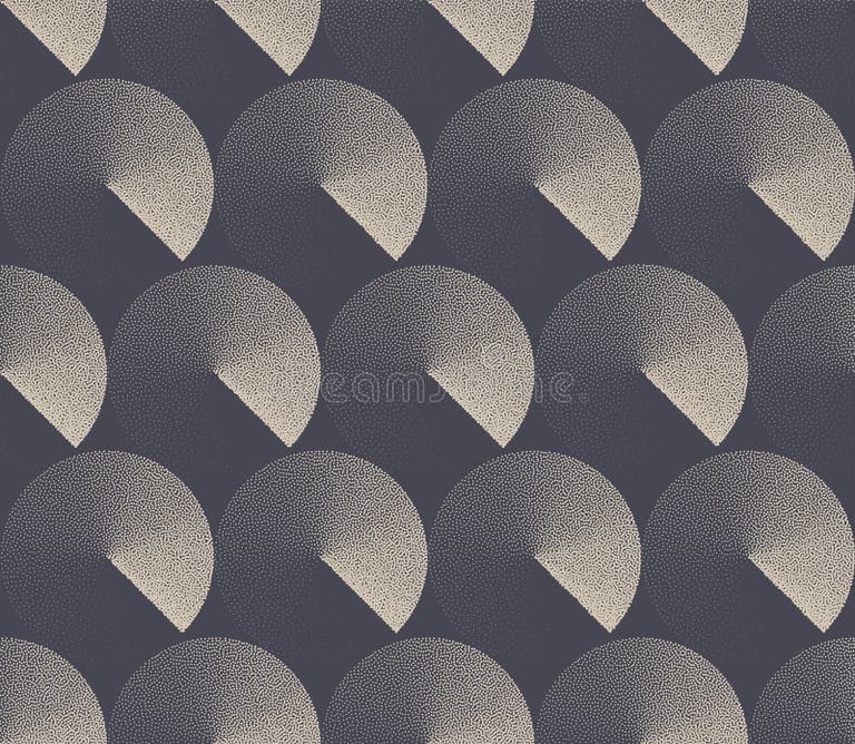 Circles Clockwise Gradient Seamless Pattern Vector Handdrawn Abstract Background Stock Vector ...