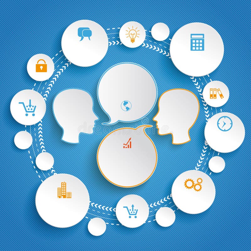 Heads of the Communication Icons Stock Vector - Illustration of icon ...