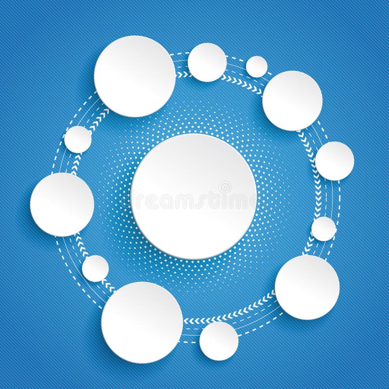 Circles Cycle Infographic Blue Background Stock Vector - Illustration ...