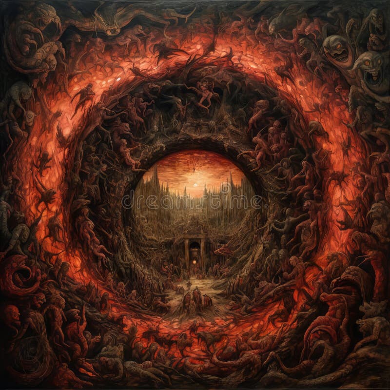 9 Circles of Dante S Hell Painting Stock Illustration - Illustration of ... 9 Circles of Dante S Hell Painting Stock Illustration - Illustration of ...