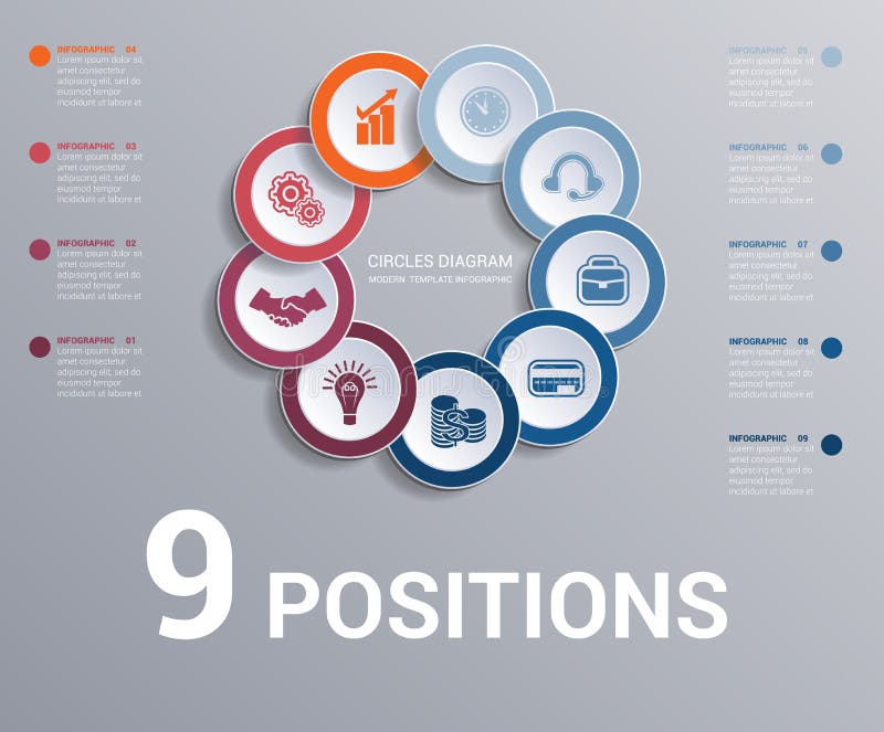Elements for Template Infographic Ten Position Stock Vector ...