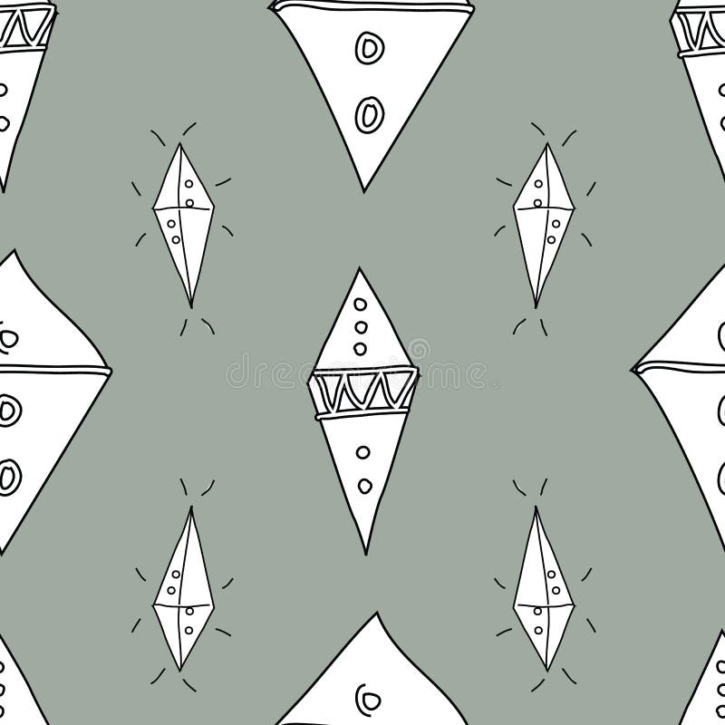 Circles in Diamonds Doodle Pattern Filled Diamond Shape Seamless ...