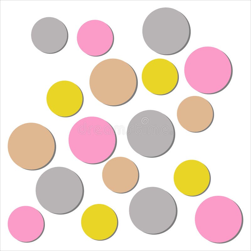 Circles of Different Colors and Sizes with Shadow. Abstract Background ...