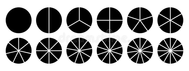 Circles Divided Diagram 3, 10, 7, Graph Icon Pie Shape Section Chart ...