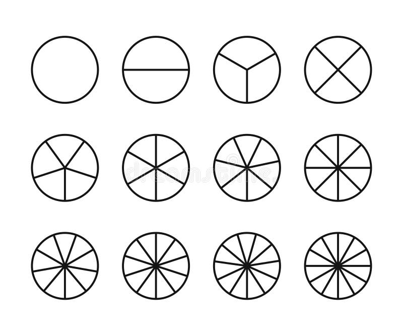 Circles Divided in Segments from 1 To 12. Segment Slice Icons Set ...